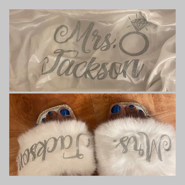 Bride Satin Personalized Robe and Slipper Set. Get Wedding Ready in ...