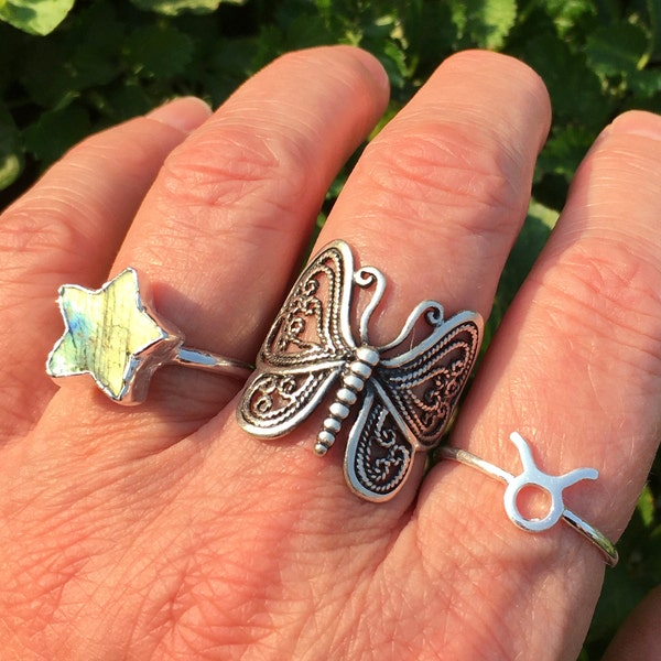 Zodiac Sign Ring, Taurus Ring, Star Signs Ring, Birth Date Ring, Taurus ...