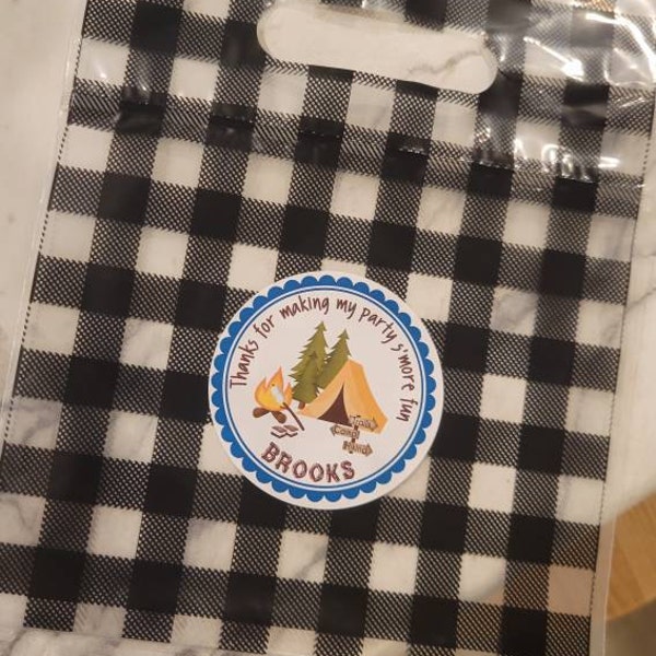 Camping Stickers, Camping Birthday Party, Outdoor Party Stickers ...