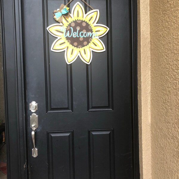 Sunflower Door Hanger, Sunflower, Home Sweet Home Sign, Door Decor ...