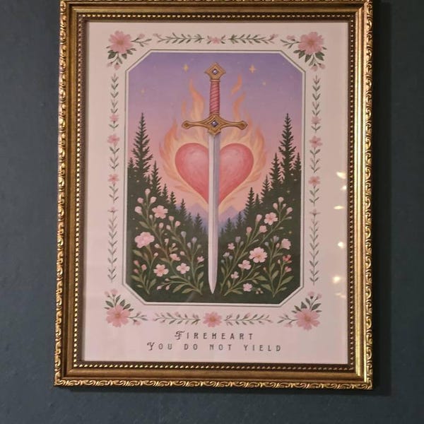 Fireheart Sword Art, You Do Not Yield, Fantasy Bookish Wall Poster ...