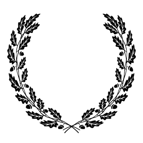 Wreath Olive Branch Leaves Logo Design Element Emblem Label Sticker ...