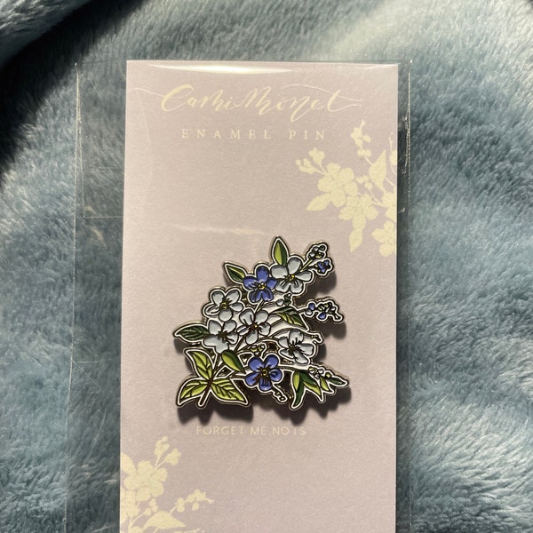 Forget Me Nots Enamel Pin | Floral Enamel Pin | Blue Flower Enamel Pin ...