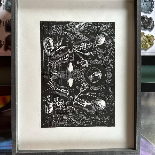 Hare, Rabbit, Bunny Linocut Print. - Etsy