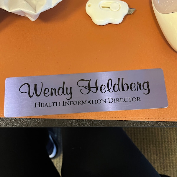 2"x8" Custom Imprinted Name Plate Insert Fits Standard Wall and Desk ...