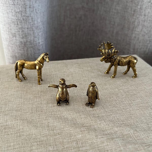 Little Hummingbird Miniature, Solid Brass Flying Bird Figurine, Curious ...