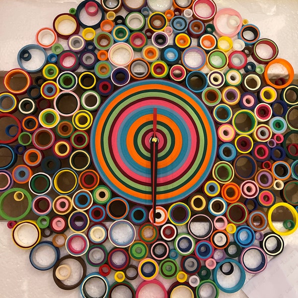 Wall Clock, Paper Clock, Colorful Clock, Custom Clock for Wall, Kids ...