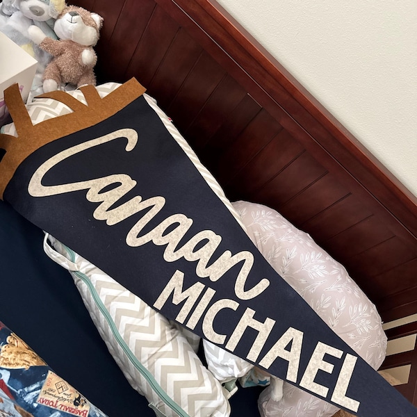 Large Felt Boy Name Banner, Personalized Kids Room Sign, Boys Name ...