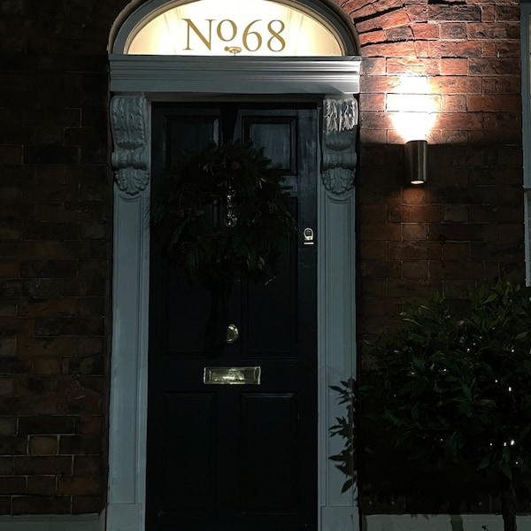 Premium Elegant Fanlight Door Numbers Etched Glass House Numbers ...