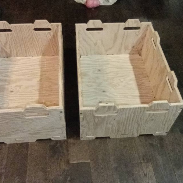 Cnc Router Stackable Box Crate Files 5 Box Set Diy Modular Plywood Boxes Modular Stackable