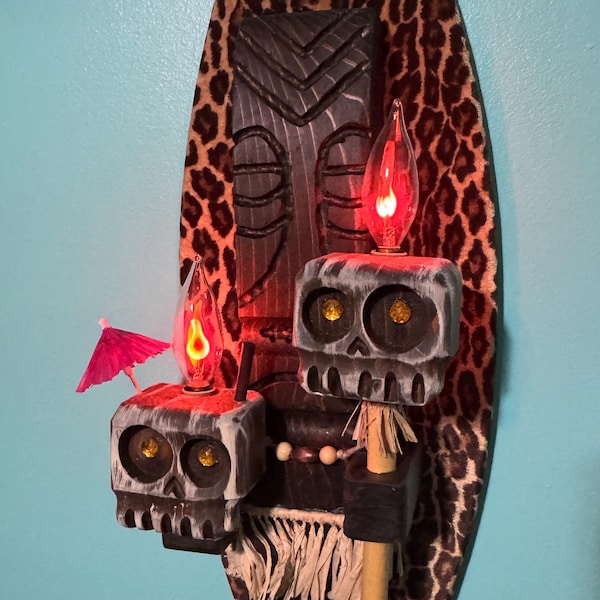 Pair of Handmade Carved Wood Mug Witco Style Tiki Shelves - Etsy