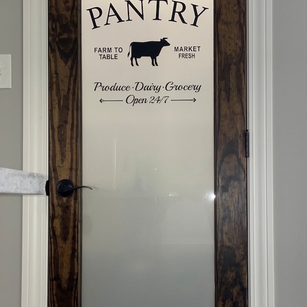 Personalized Pantry Door Sign, Custom Rooster Wall Decal, Cow Kitchen ...