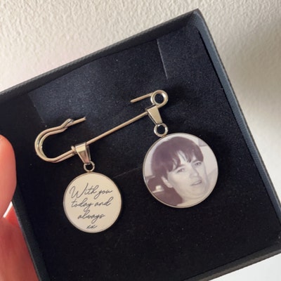 Groom Photo Buttonhole Charm With Poem Charm Personalised - Etsy UK