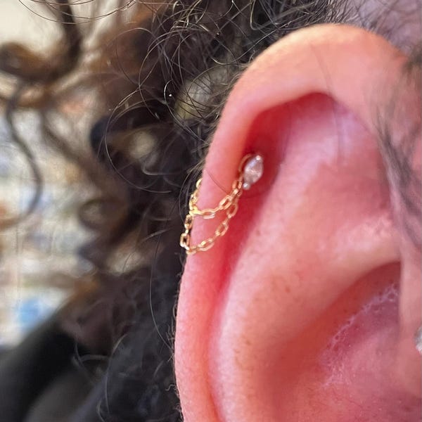 20G 18G Dangle Heart Nose Ring/cartilage Hoop Earrings/minimalist ...