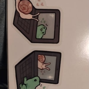 Date Night Clear Sticker Set of 2 / Snail and Frog Stickers / Cute ...