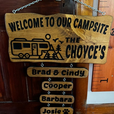 Camping Signs Travel Trailer Camper Sign Campsite Sign Custom Wood ...