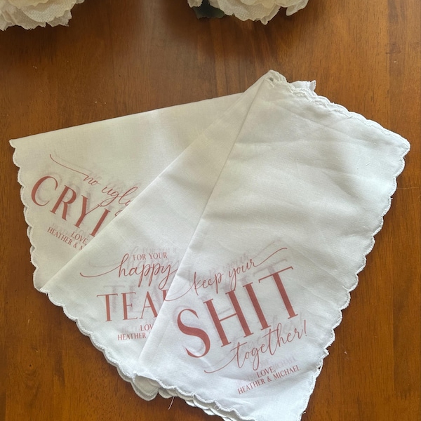 Wedding Handkerchiefs for Guests With Funny Sayings | Bulk Wedding ...