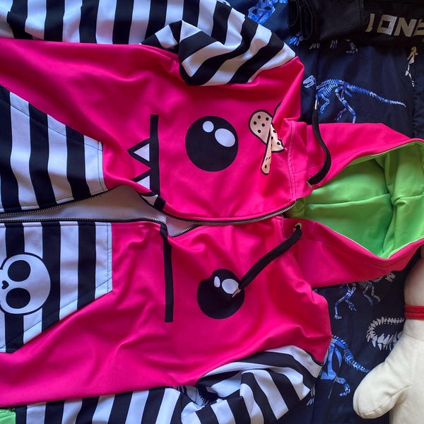 Unisex Obanai DS Anime 2 Piece Set. With Black White Stripes Oversized ...