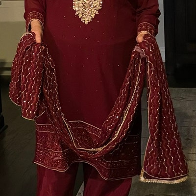 Charming Red Color Punjabi Patiala Dress Wedding Party Wear Salwar ...