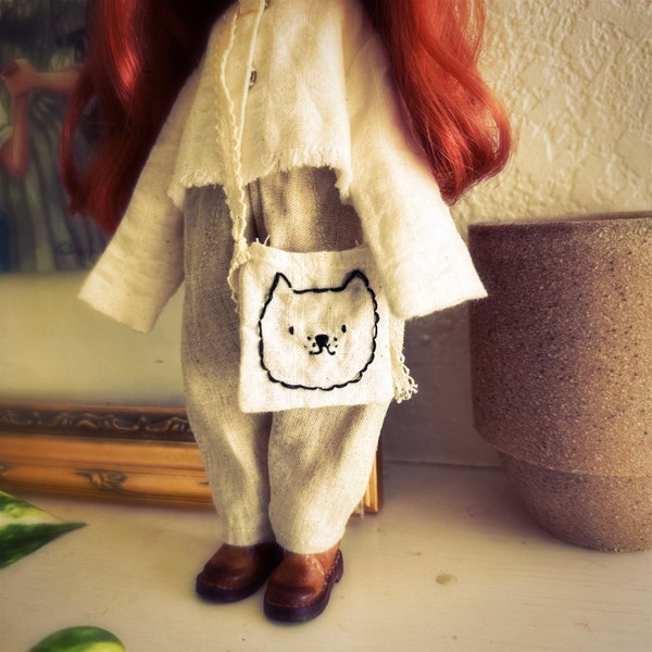 Miniature Coffee Dog Pet,mini Wool Stem Dog for Ob11 1/6 Bjd Doll Like ...