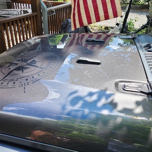 Vinyl Distressed Style Compass Hood Decal Window Decal Fits Jeep ...