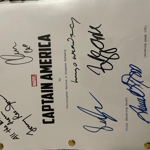 Captain America Movie Script Comic Original Full Screenplay - Etsy