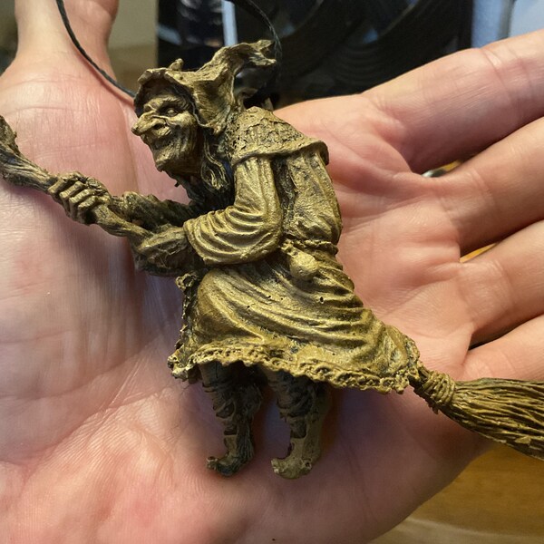 La Befana the Witch Ornament, Hand Painted Resin Sculpture |rustic ...