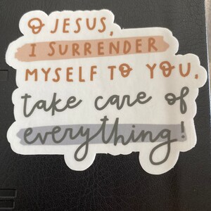 Jesus I Surrender Sticker, Jesus Sticker, Christian Sticker, Catholic ...