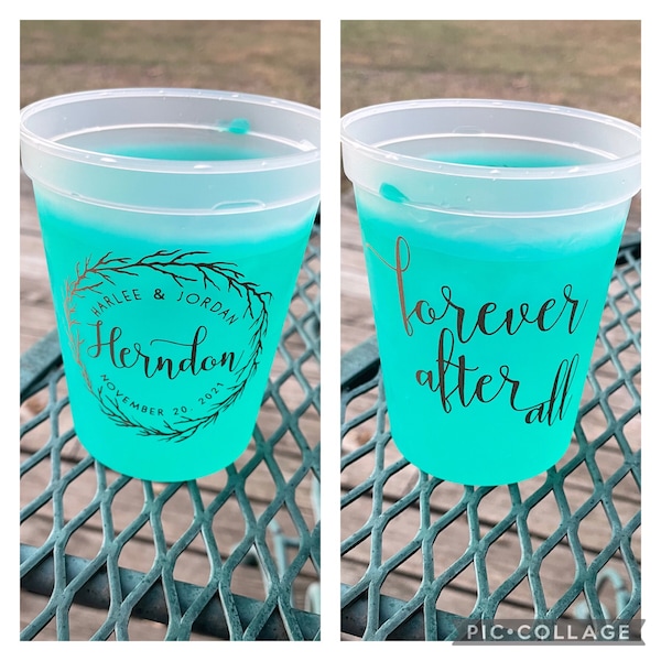 Monogrammed Color Changing Cups, Custom Wedding Favor Cups, Let the ...