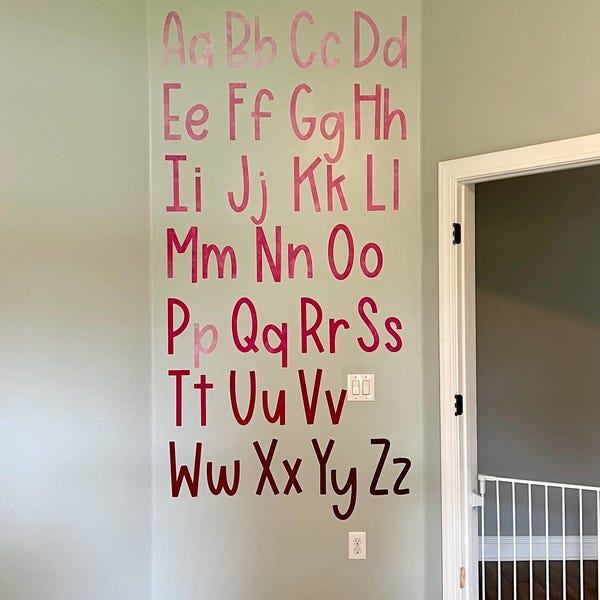 Watercolor Rainbow Alphabet Wall Decal Set: Kids Room Decor - Etsy
