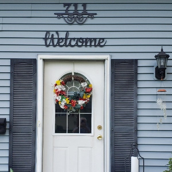 Cursive Welcome Sign, Metal Wall Decor in 24", 36", 48" – Entryway ...