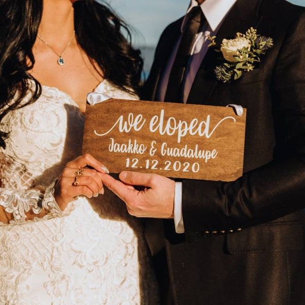 It’s Official We Eloped - Elopement Sign - Customization - Names and ...