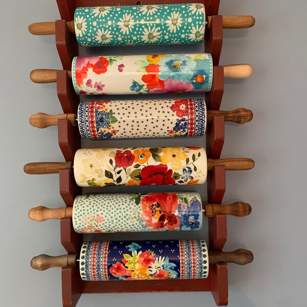 6 Pin Rolling Pin Rack for Your Collection Holds Pioneer Woman Pins ...