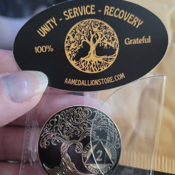 1 to 60 Year Tree of Life Specialty AA Recovery Medallion - Tri-plated ...