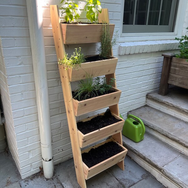Vertical CEDAR Planter Box Ladder, 24 Sizes! - Etsy