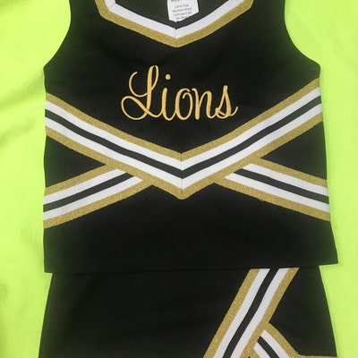 Gold & Black Cheer Uniform Customized Cheerleading Uniform - Etsy