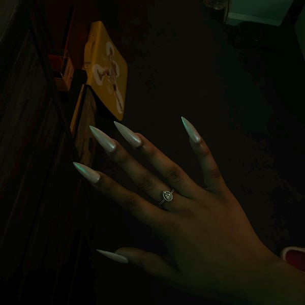 Scarlett Widow-red Goth Nails-red, Black, & Chrome Luxury Press on Nail ...