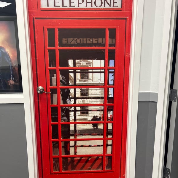 Phone Box Door Mural - London Telephone Booth Decal. Peel and Stick ...