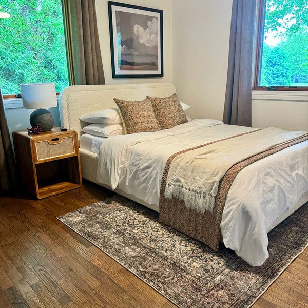 Moody Floral Amanda Quilt Handblock Print Floral Kantha Indian Netural ...