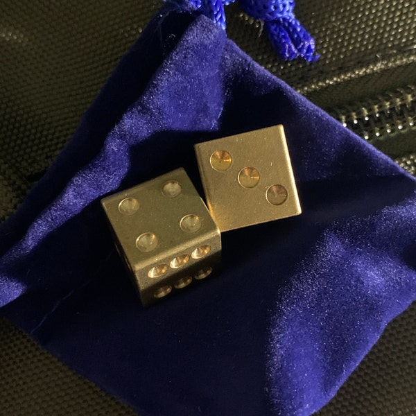 Pair of Solid Brass Dice! - Etsy