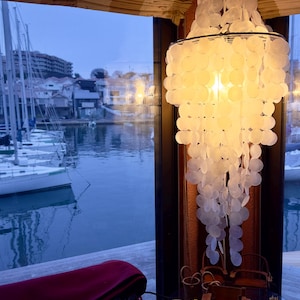 Seashell Ceiling Light Tiered, Seashell Chandelier Bali, Seashell Home ...