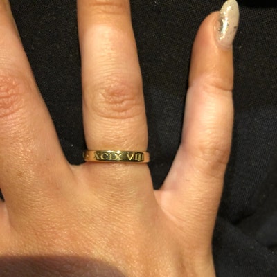 Personal Numeral Ring, Solid 10K Gold, Roman Numerals, Personalized ...
