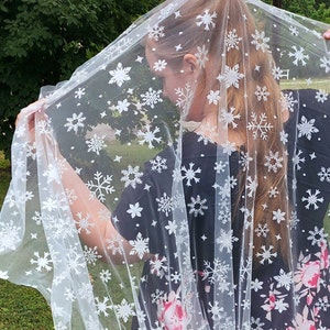 Elsa Sparkle Veil, Snowflake Glitter Veil, Shimmer Veil, Winter Wedding, Chapel Veil, Fingertip ...