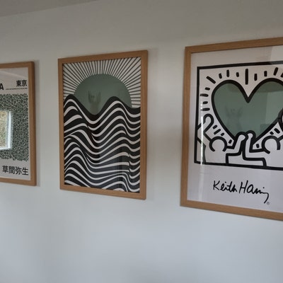 Set of 3 Sage Green Kusama, Keith Haring and Bauhaus Prints, Green Wall ...