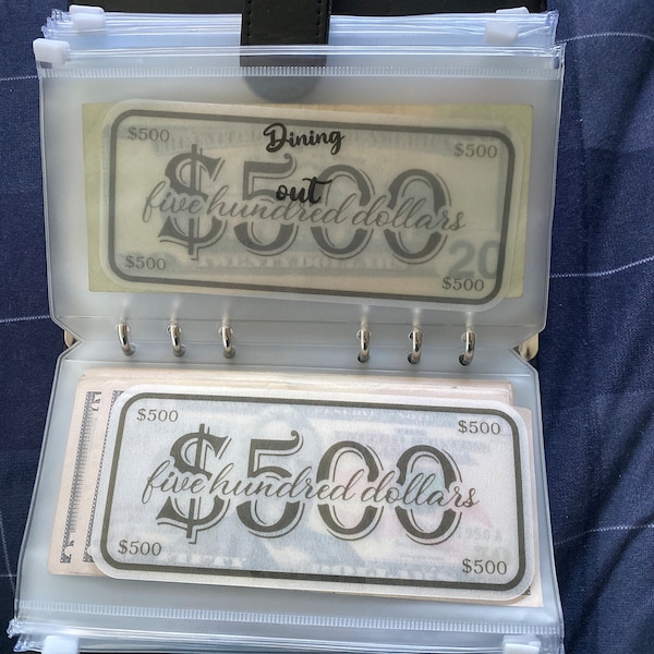 6 Laminated Cash Placeholder - Money Holder - Cash Envelope Place ...