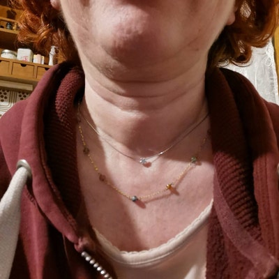 Collier fil de pêche ras du cou minimaliste transparent nylon Strass ...