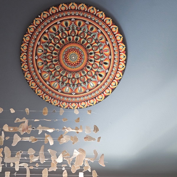 Large 24 Inch Original Mandala Painting, Wall Hanging, Mandala Art ...