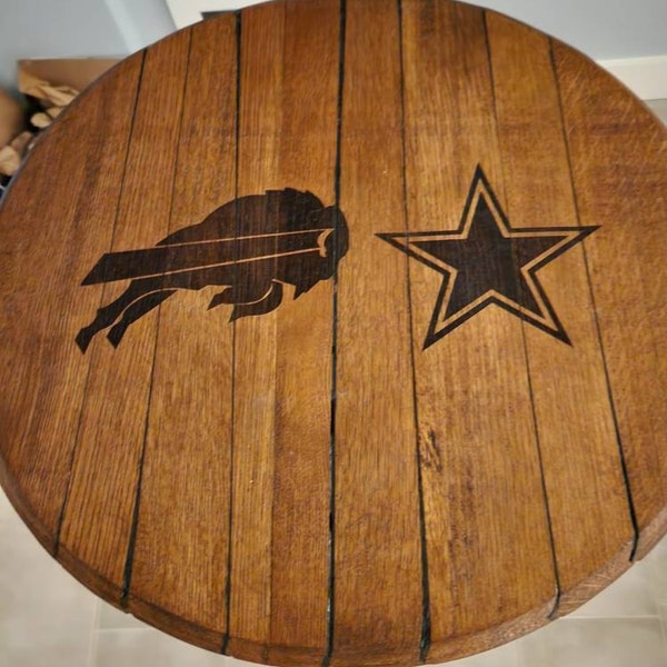 Pub Table 42" Tall Laser Engraved W/ Footrest - Etsy