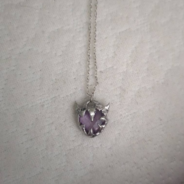 Spiky Cybersigilsm Thorn Sigil Necklace Statement Necklace Liquid Metal ...