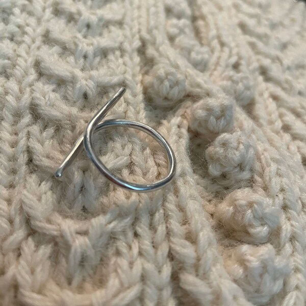 Worn Until Needed, Sterling Cable Needle Ring Knitting Needle Size Zero ...